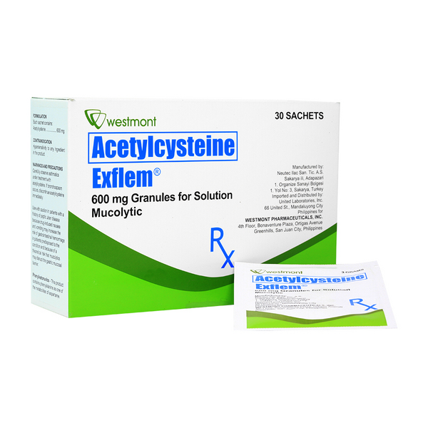 EXFLEM Acetylcysteine 600mg Granules for Solution 1's price in the ...